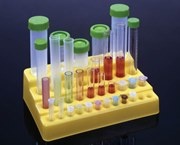 Multi-tier tube rack, high impact polystyrene, Yellow